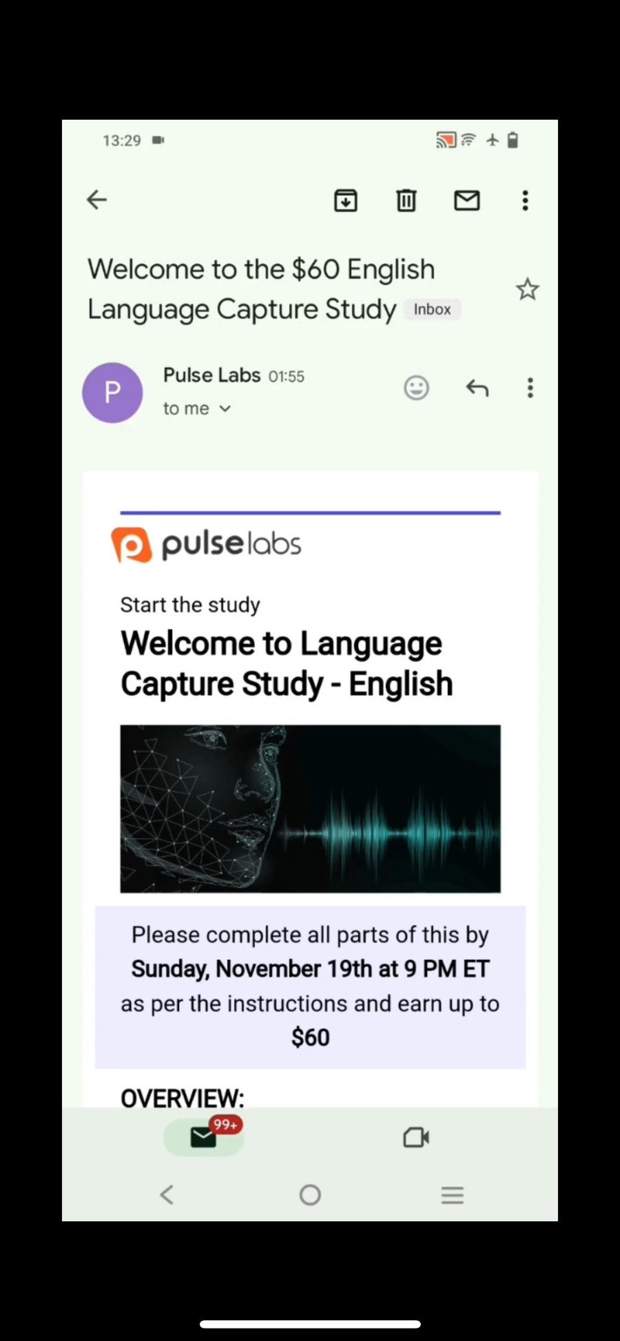 How to complete the Language Capture Study on an Android Phone?
