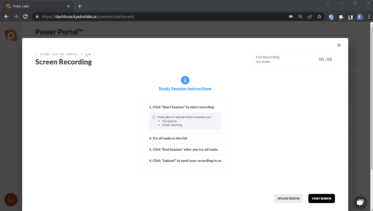 Start session button doesn't work for screen recording on Chrome.